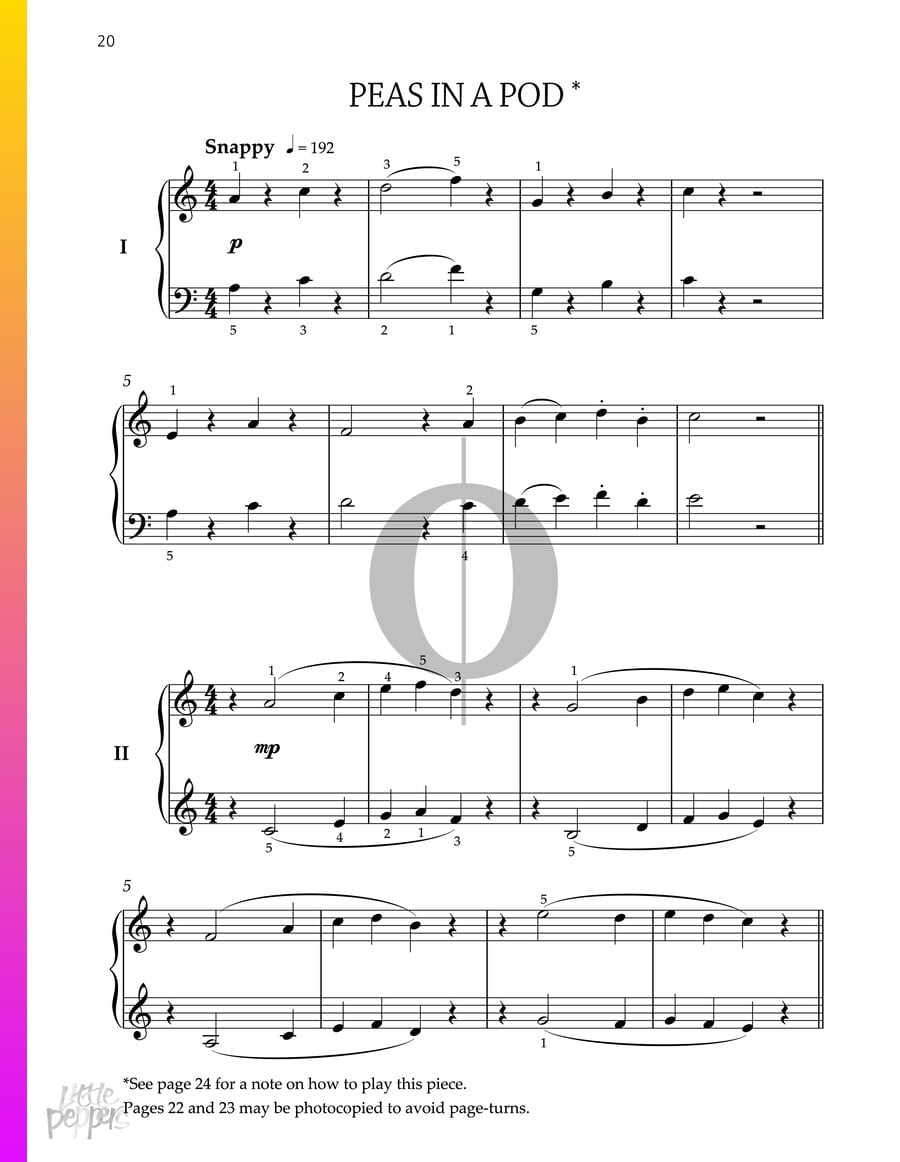 Peas in a pod (Elissa Milne) Piano Sheet Music - OKTAV