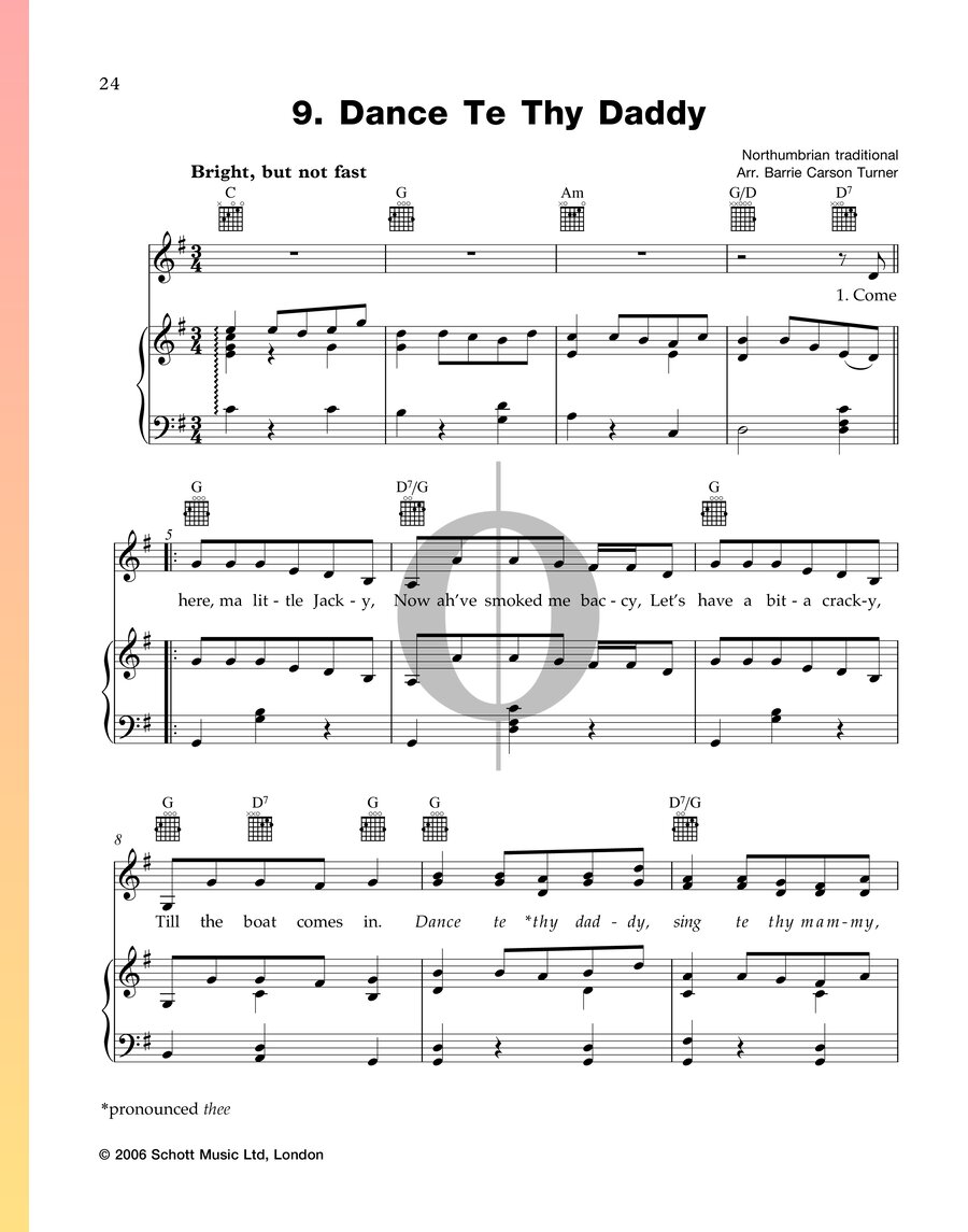 Dance Te Thy Daddy (Anonymous) Piano Sheet Music - OKTAV