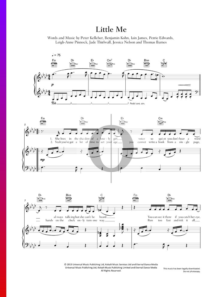 Little Me (Little Mix) Piano Sheet Music - OKTAV