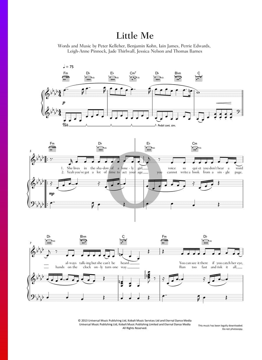 Little Me (Little Mix) Piano Sheet Music - OKTAV
