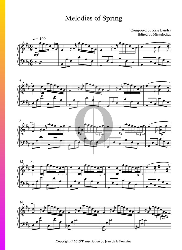 Melodies of Spring (Kyle Landry) Piano Sheet Music - OKTAV