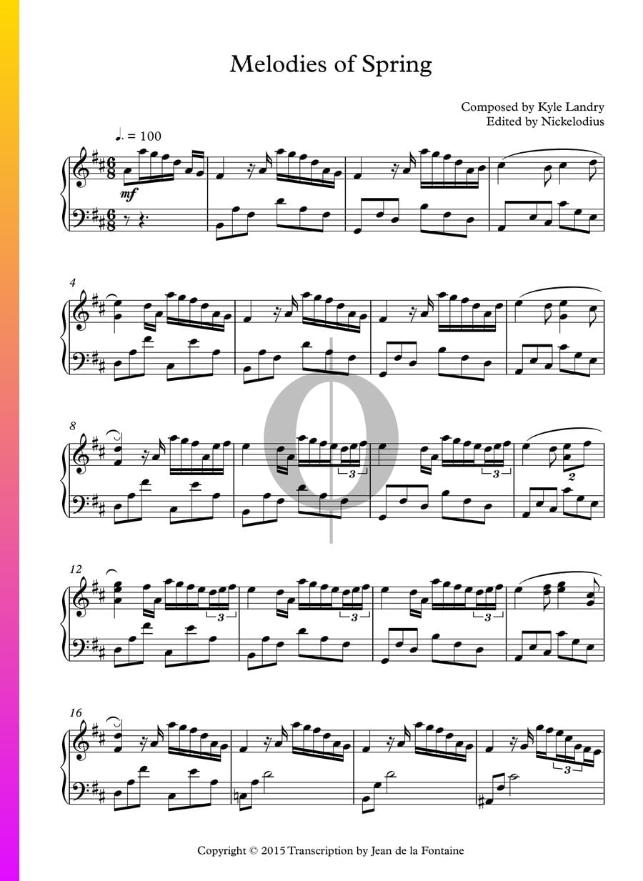 Melodies of Spring (Kyle Landry) Piano Sheet Music - OKTAV