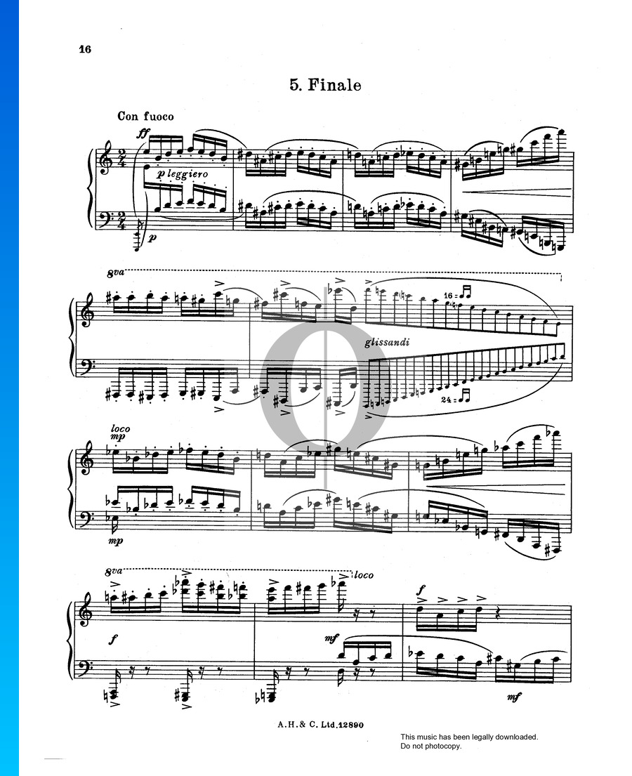 Dance Suite: 5. Finale (John Ogdon) Piano Sheet Music - OKTAV