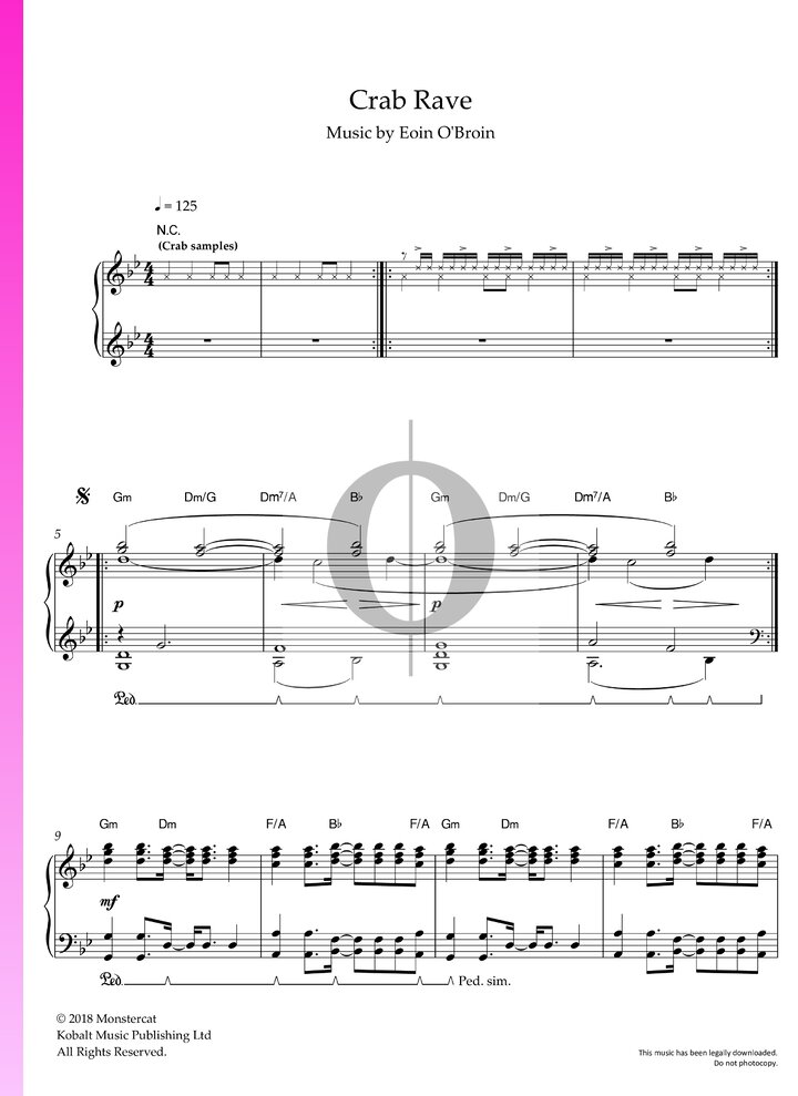 Crab Rave (Noisestorm) Piano Sheet Music - OKTAV