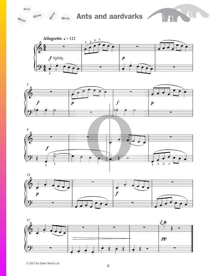 Ants and aardvarks (Paul Harris) Piano Sheet Music - OKTAV