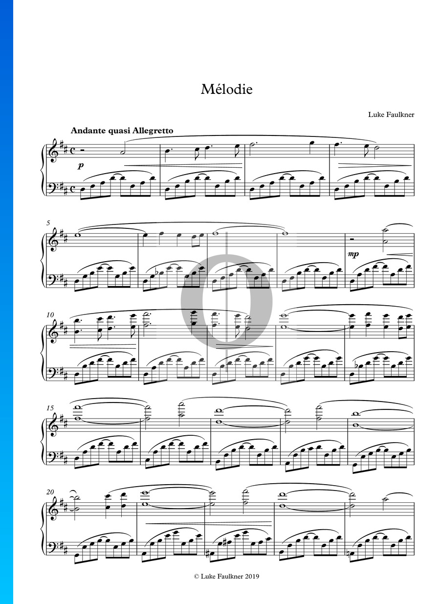 Mélodie (Luke Faulkner) Piano Sheet Music - OKTAV