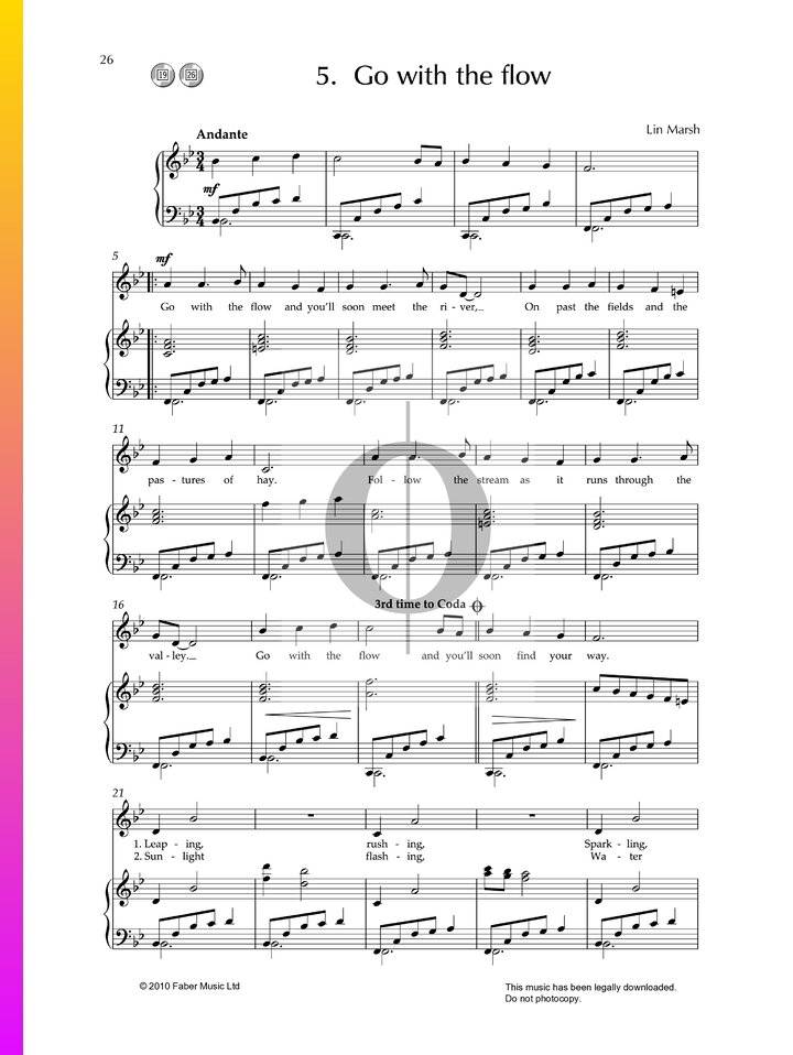 Go With The Flow (Lin Marsh) Piano Sheet Music - OKTAV