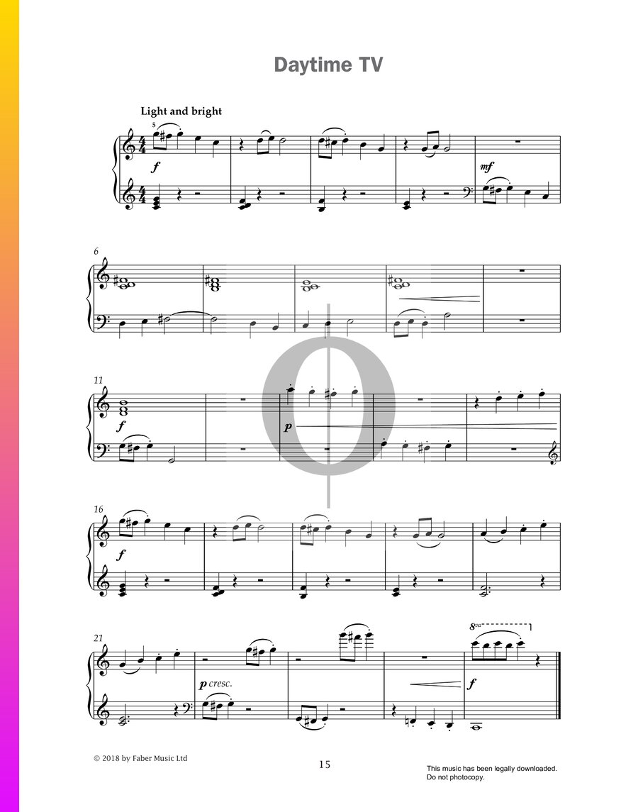 Daytime TV (Paul Harris) Piano Sheet Music - OKTAV