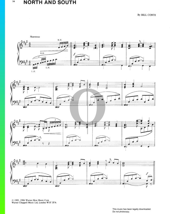 North And South bladmuziek uit North and South (Pianosolo) - OKTAV