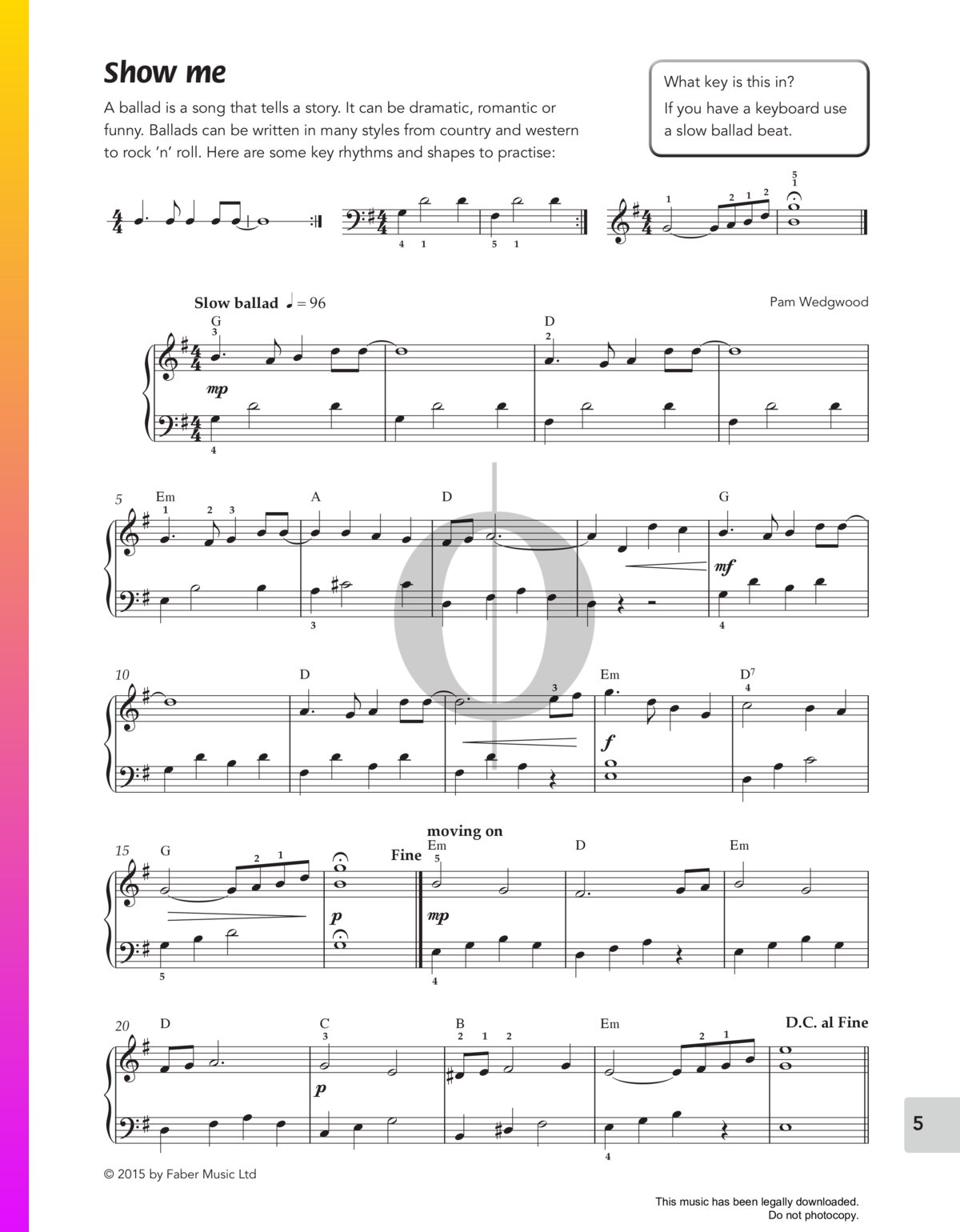 Show Me (Pam Wedgwood) Piano Sheet Music - OKTAV