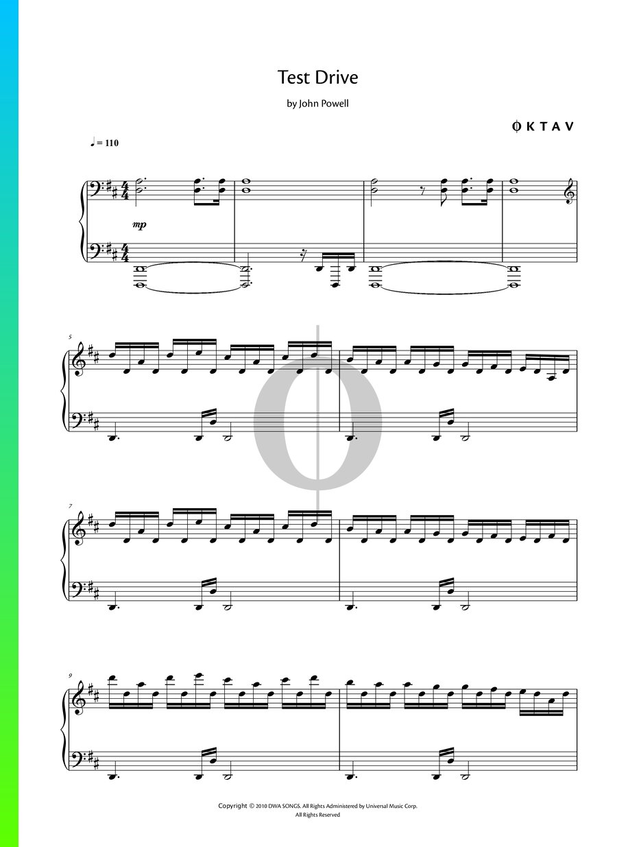 Test Drive Piano Sheet Music from How to Train Your Dragon by John ...