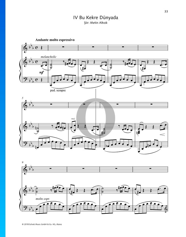Bu Kekre Dünyada (Fazil Say) Piano Sheet Music - OKTAV