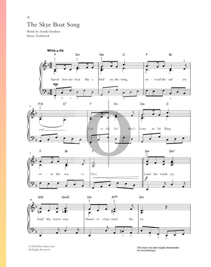 The Skye Boat Song (Anonymous) Piano Sheet Music - OKTAV
