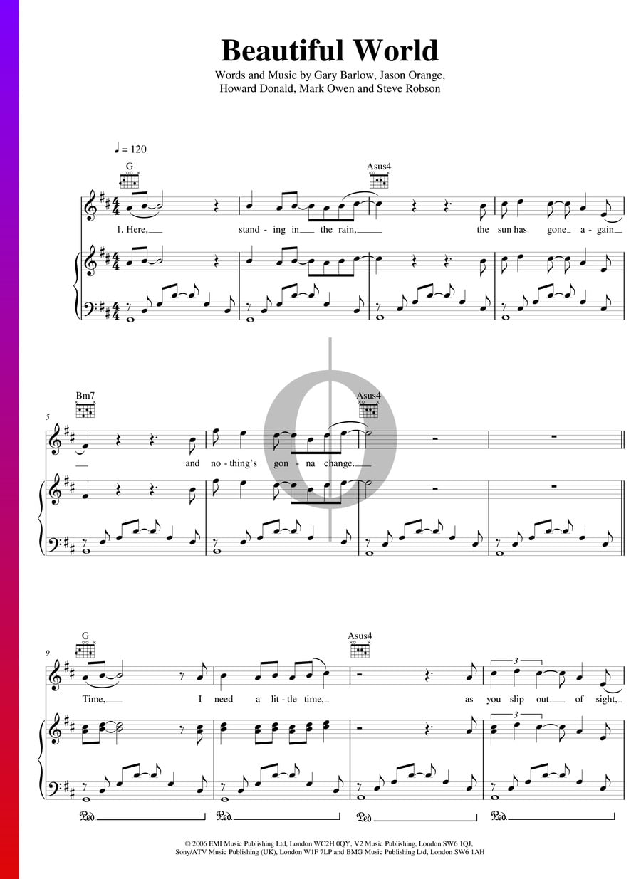Beautiful World (Take That) Piano Sheet Music - OKTAV