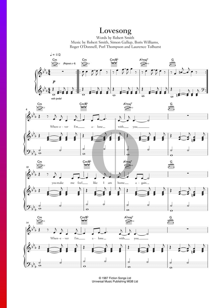 Lovesong (Adele) Piano Sheet Music - OKTAV