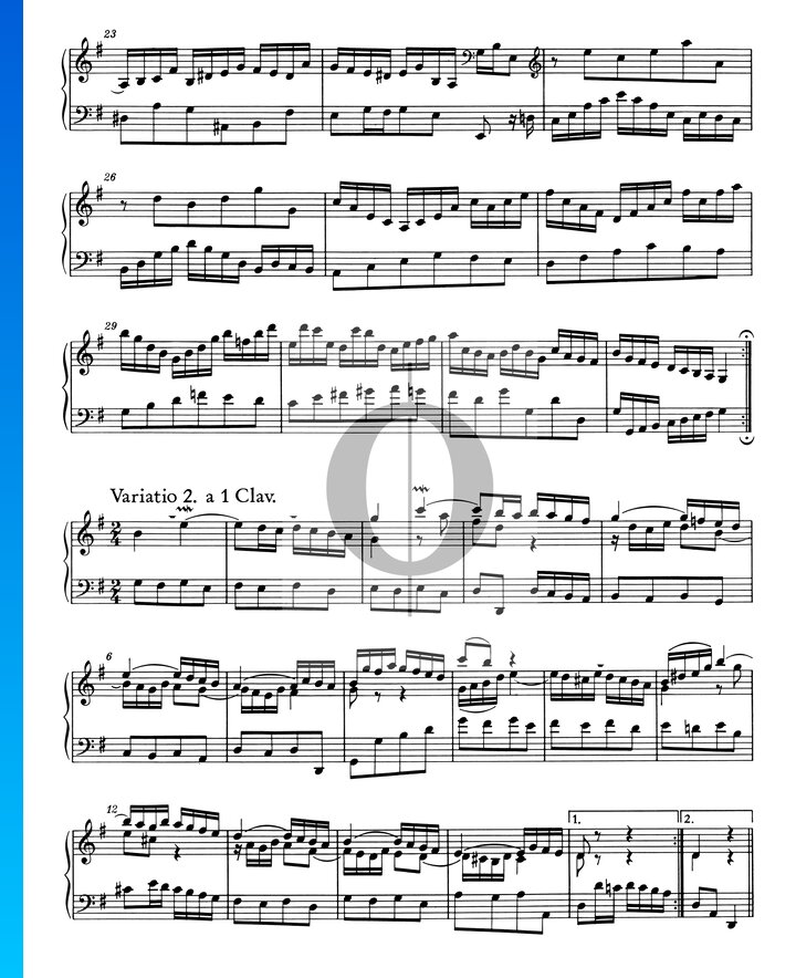 Goldberg Variations, BWV 988: Variatio 2. a 1 Clav. (Johann Sebastian ...