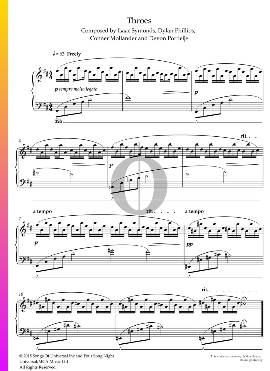 Throes (Half Moon Run) Piano Sheet Music - OKTAV