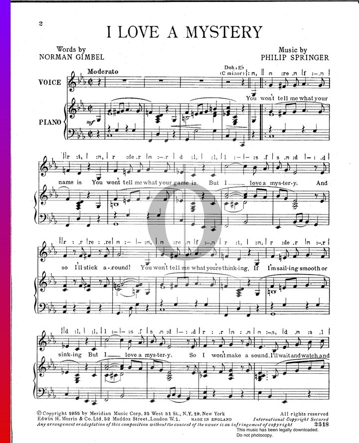 I Love A Mystery (Margaret Whiting) Piano Sheet Music - OKTAV