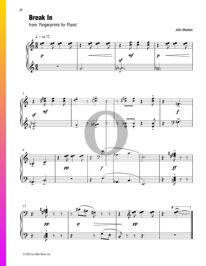 Break In (John Madden) Piano Sheet Music - OKTAV