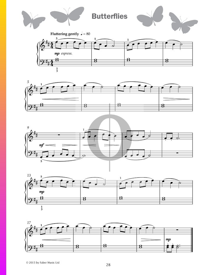 Butterflies (Paul Harris) Piano Sheet Music - OKTAV