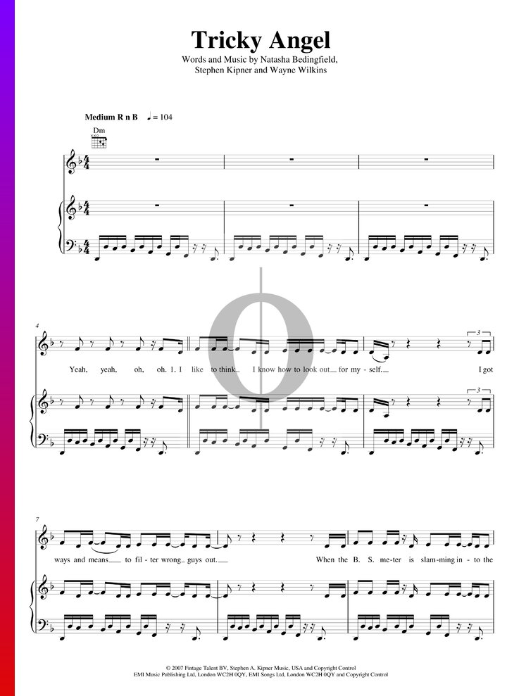 Tricky Angel (Natasha Bedingfield) Piano Sheet Music - OKTAV