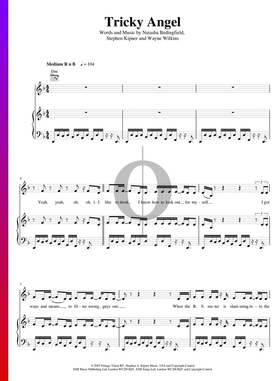Tricky Angel (Natasha Bedingfield) Piano Sheet Music - OKTAV