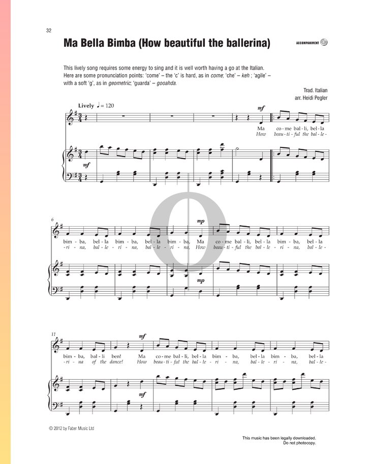 Ma Bella Bimba (How beautiful the ballerina) » Anonymous - Partitions ...