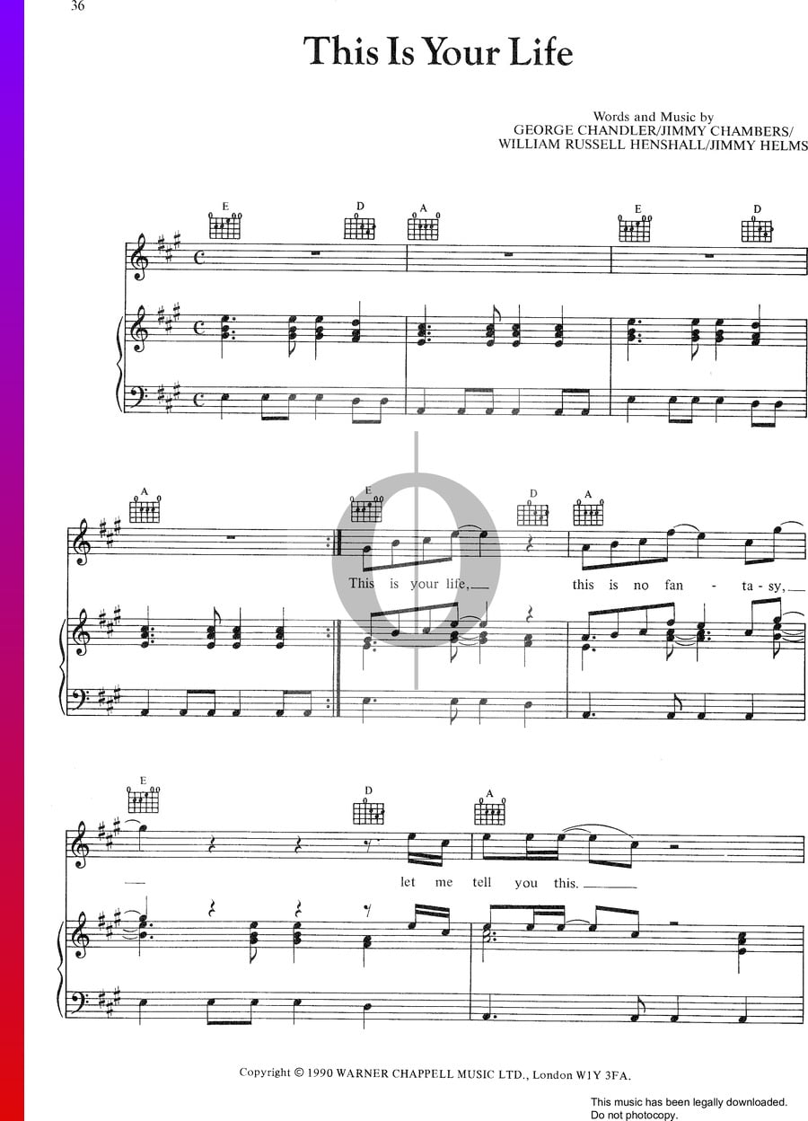 This Is Your Life (Londonbeat) Piano Sheet Music - OKTAV