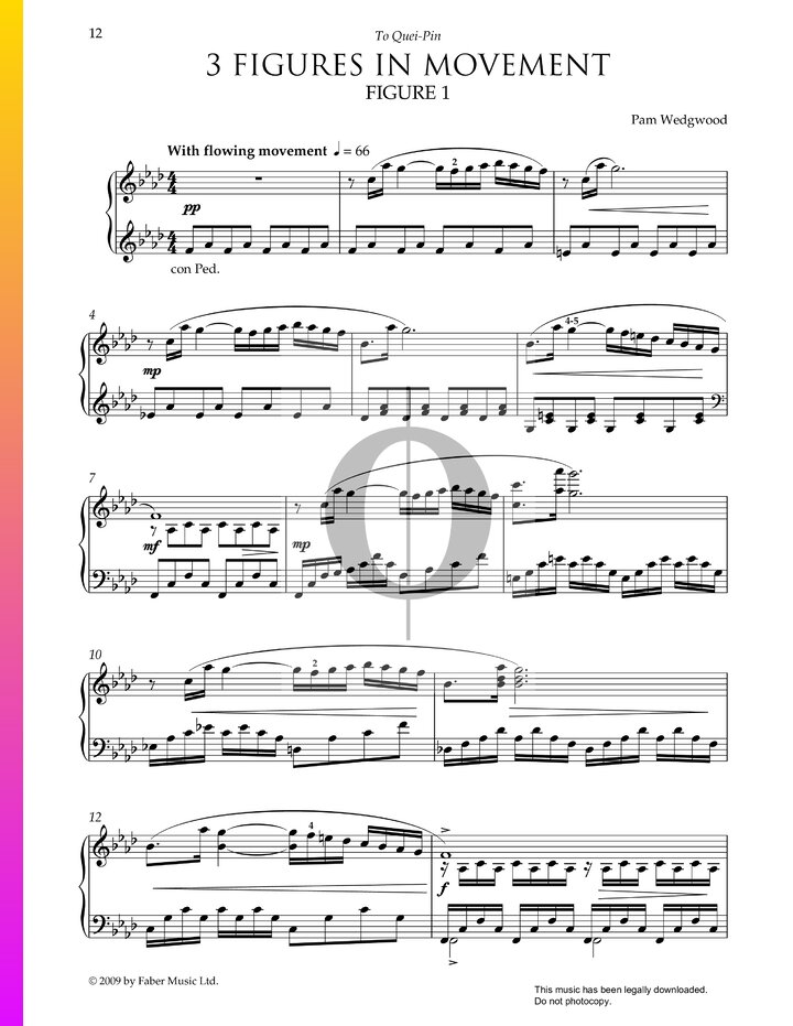 3 Figures In Movement (Pam Wedgwood) Piano Sheet Music - OKTAV