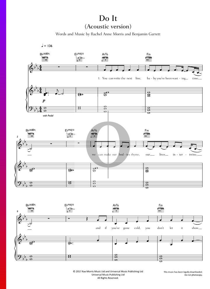 Do It (Rae Morris) Piano Sheet Music - OKTAV