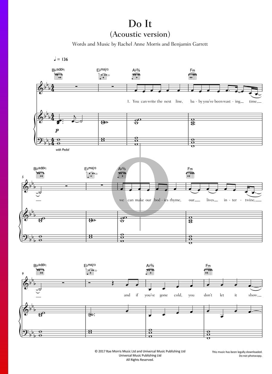Do It (Rae Morris) Piano Sheet Music - OKTAV