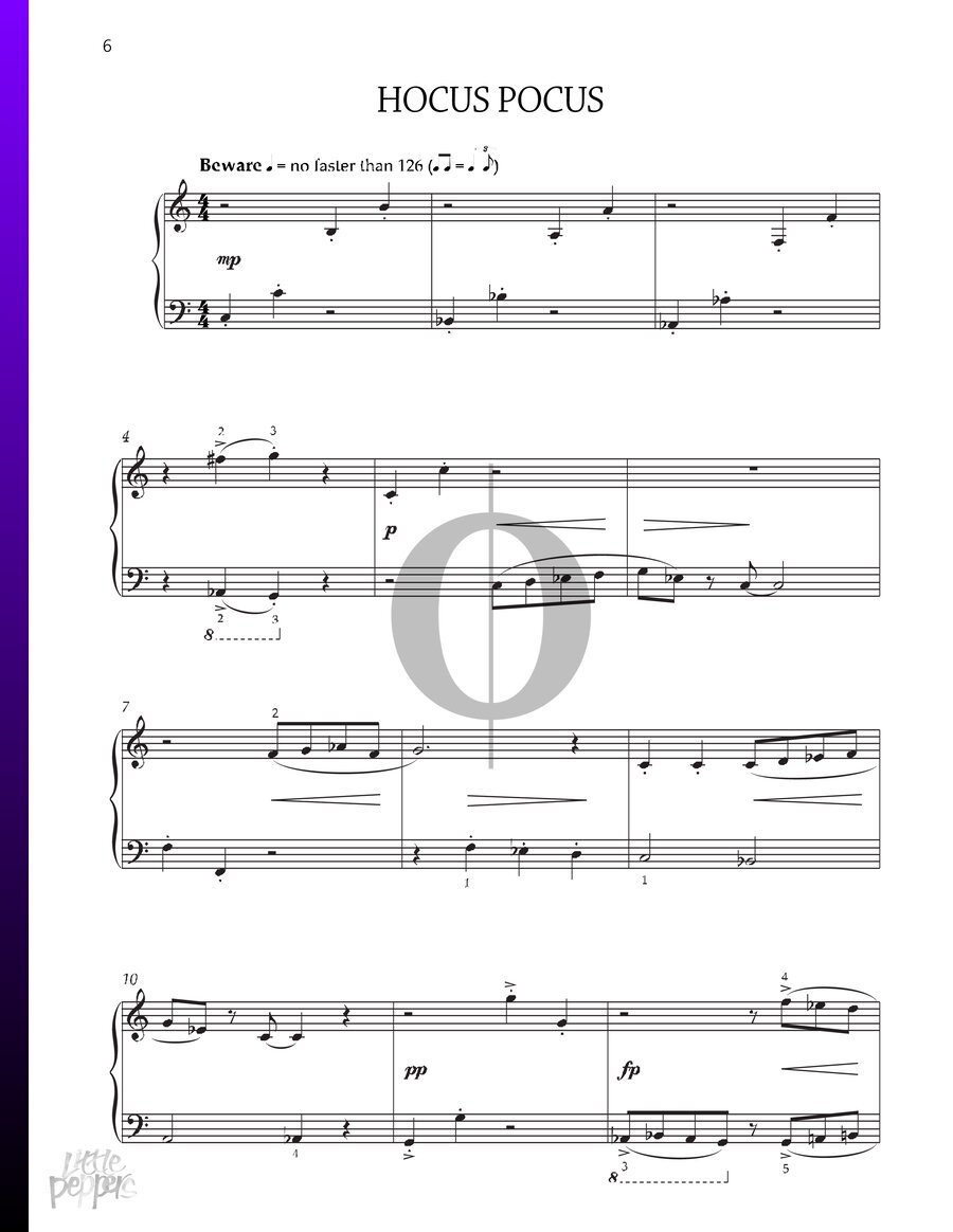 Hocus Pocus (Elissa Milne) Piano Sheet Music - OKTAV