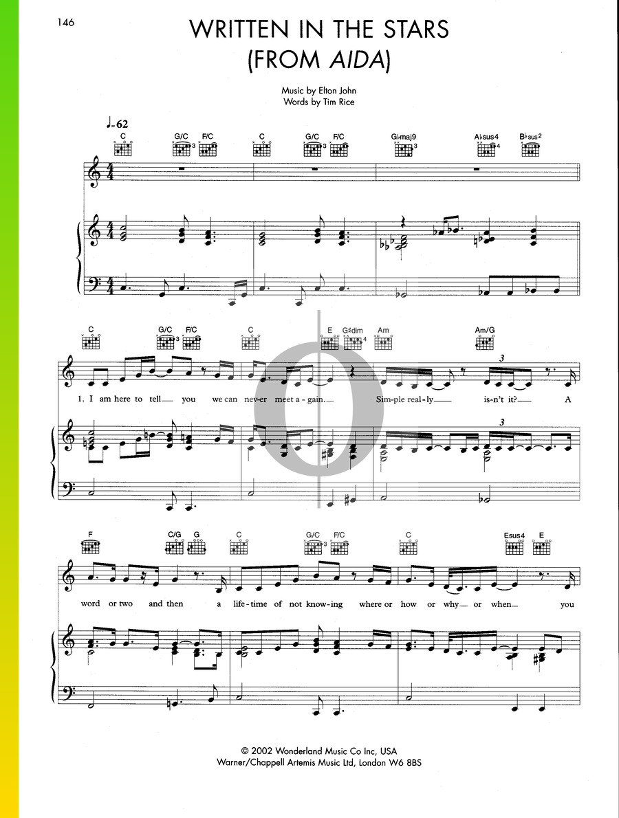Written In The Stars (Elton John) Piano Sheet Music - OKTAV