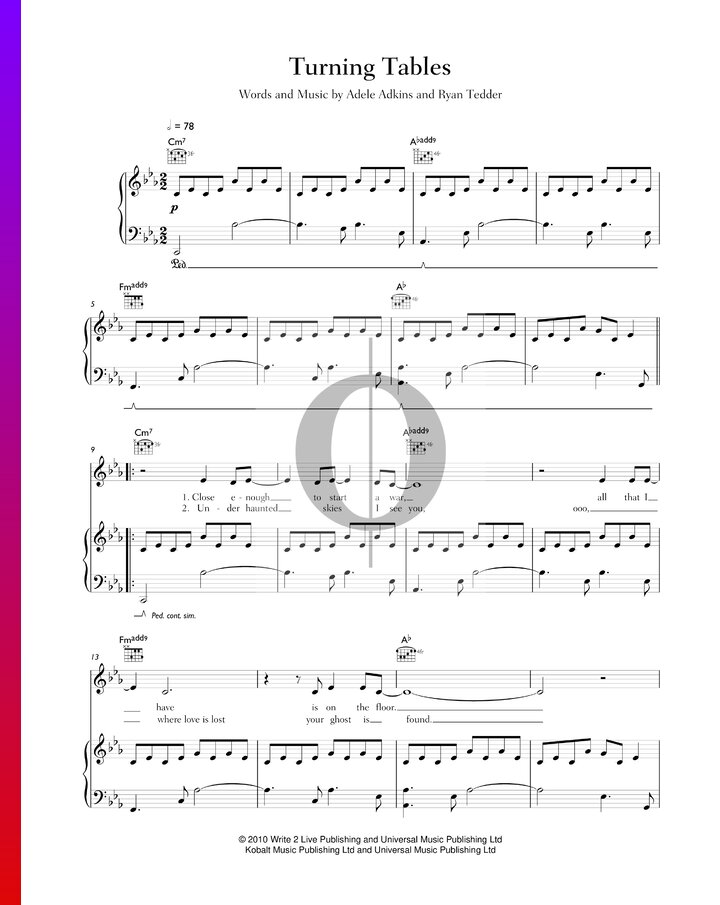 Turning Tables (Adele) Piano Sheet Music - OKTAV