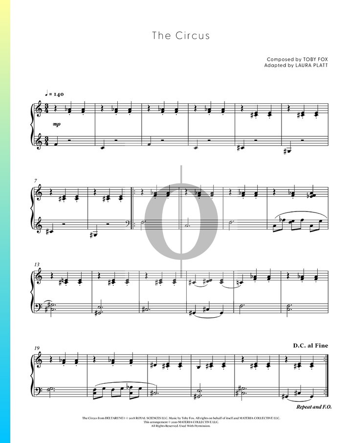 The Circus (Toby Fox) Piano Sheet Music - OKTAV