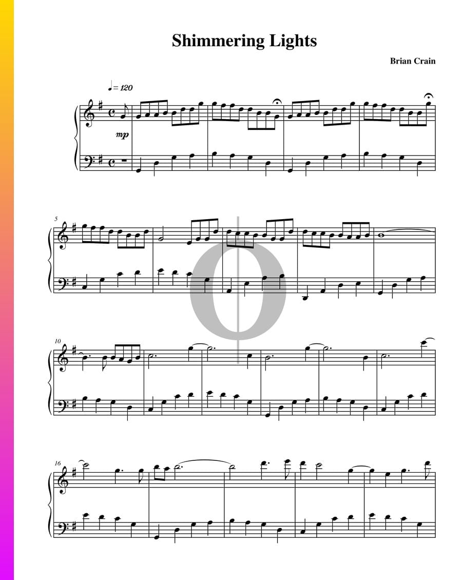 Shimmering Lights (Brian Crain) Piano Sheet Music - OKTAV