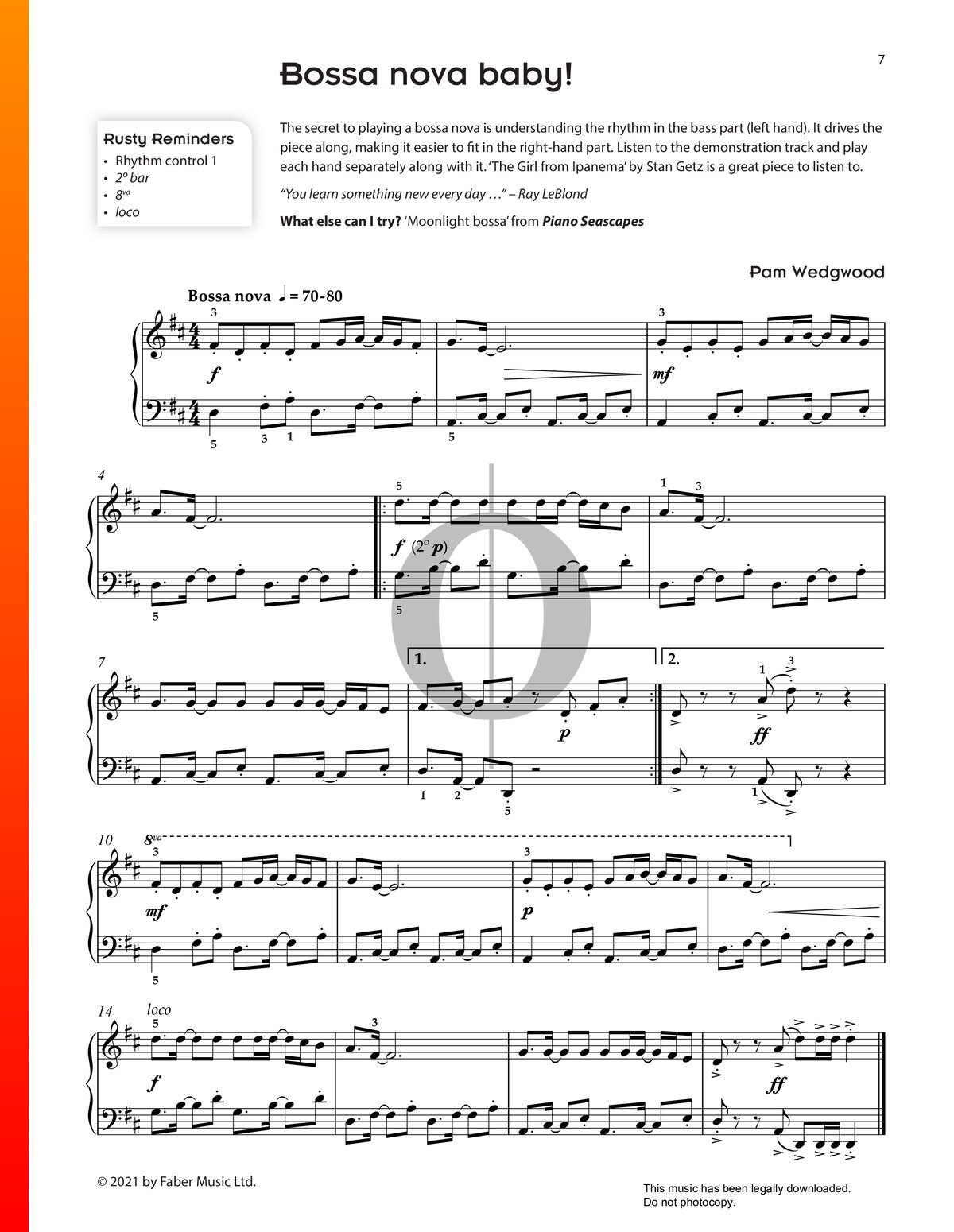 Bossa Nova Baby bladmuziek (Pianosolo) - OKTAV