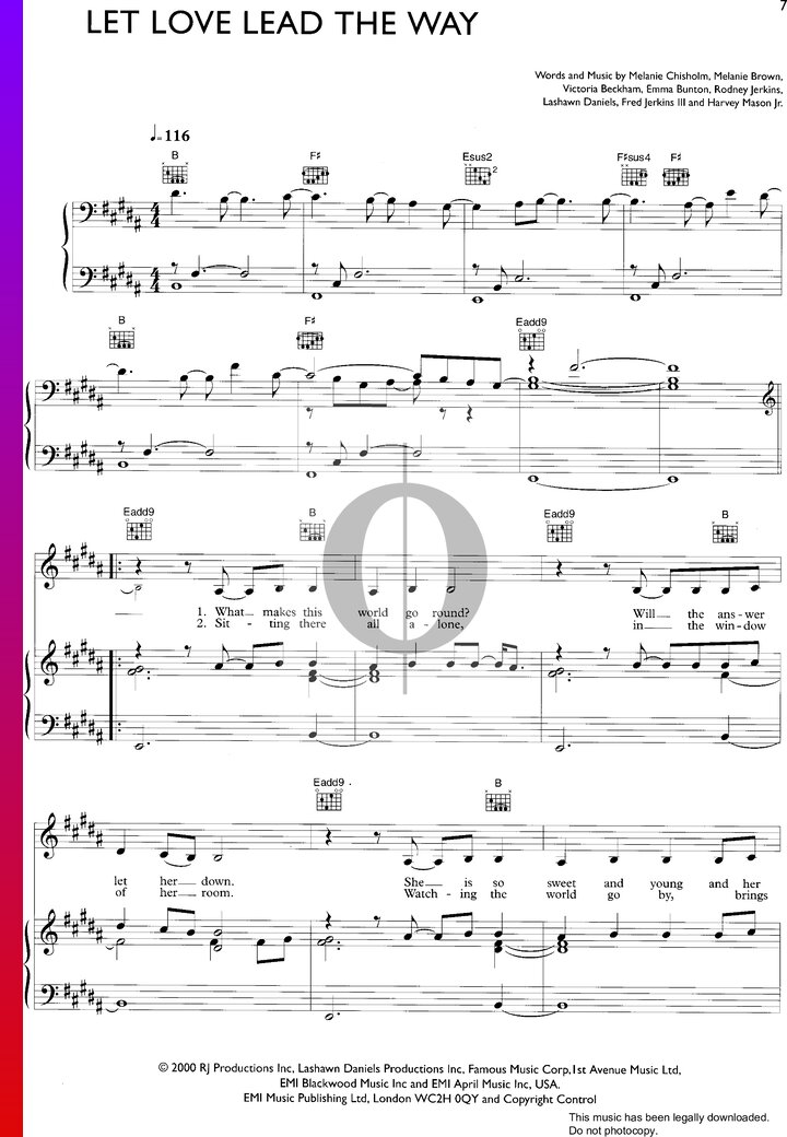 Let Love Lead The Way (Spice Girls) Piano Sheet Music - OKTAV