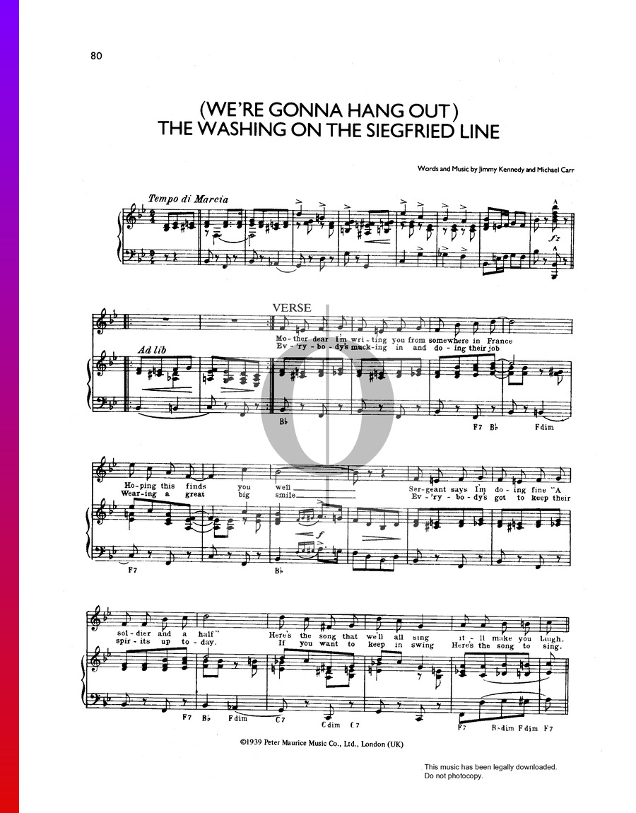 (We're Going To Hang Out) The Washing On The Siegfried Line (Jimmy ...