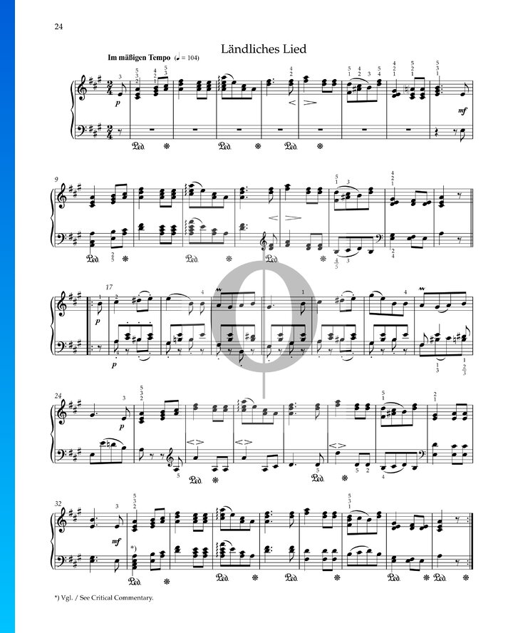 Rustic Song, Op. 68 No. 20 (Robert Schumann) Piano Sheet Music - OKTAV