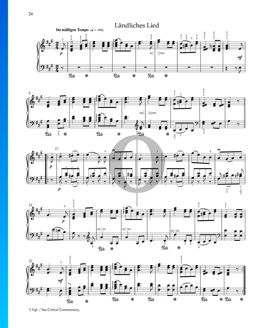 Rustic Song, Op. 68 No. 20 (Robert Schumann) Piano Sheet Music - OKTAV
