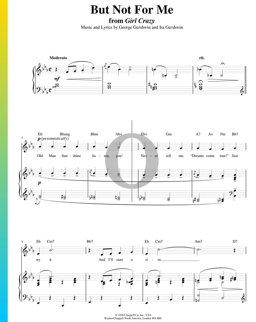 But Not For Me di George Gershwin - Spartiti per pianoforte - OKTAV