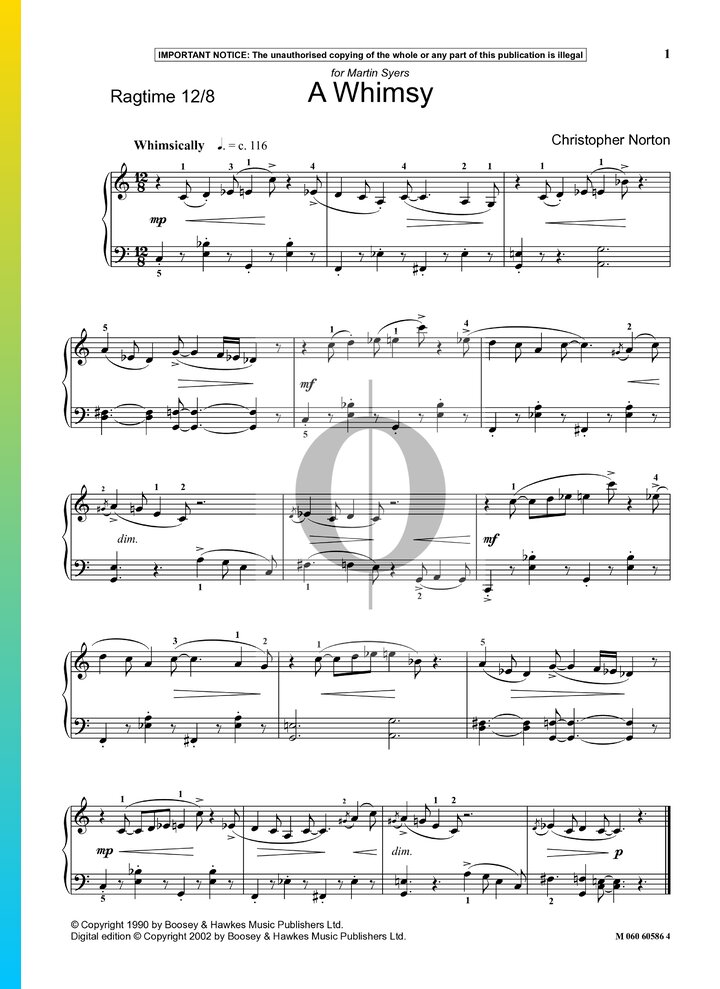 A Whimsy (Christopher Norton) Piano Sheet Music - OKTAV