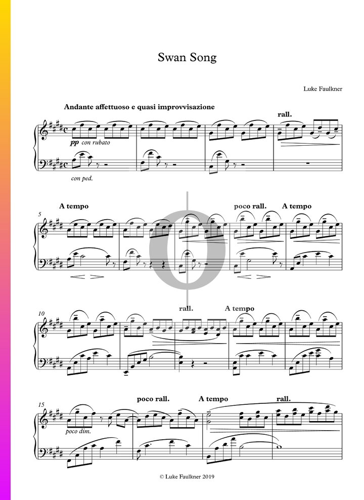Swan Song (Luke Faulkner) Piano Sheet Music - OKTAV