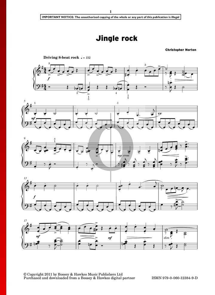 Jingle Rock (Christopher Norton) Piano Sheet Music - OKTAV