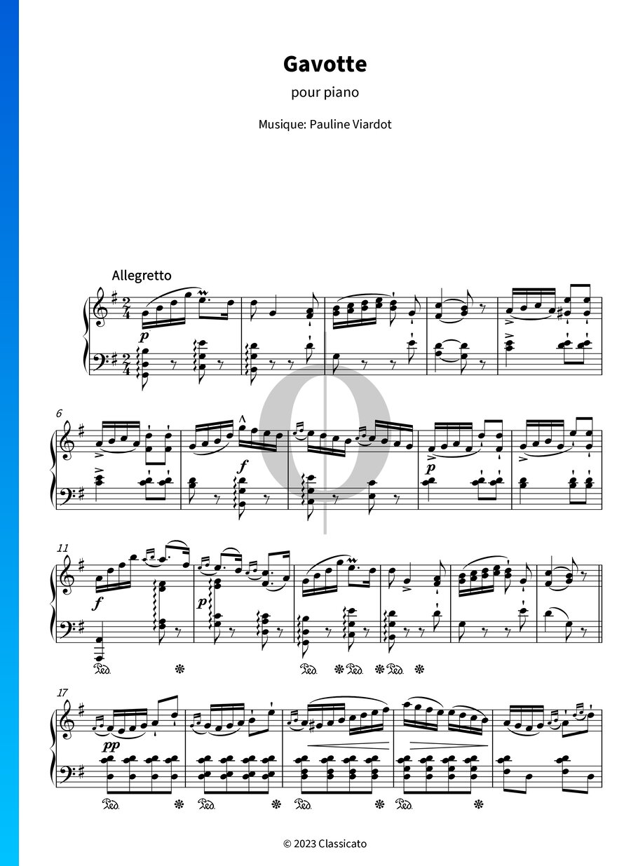 Gavotte (Pauline Viardot) Piano Sheet Music - OKTAV