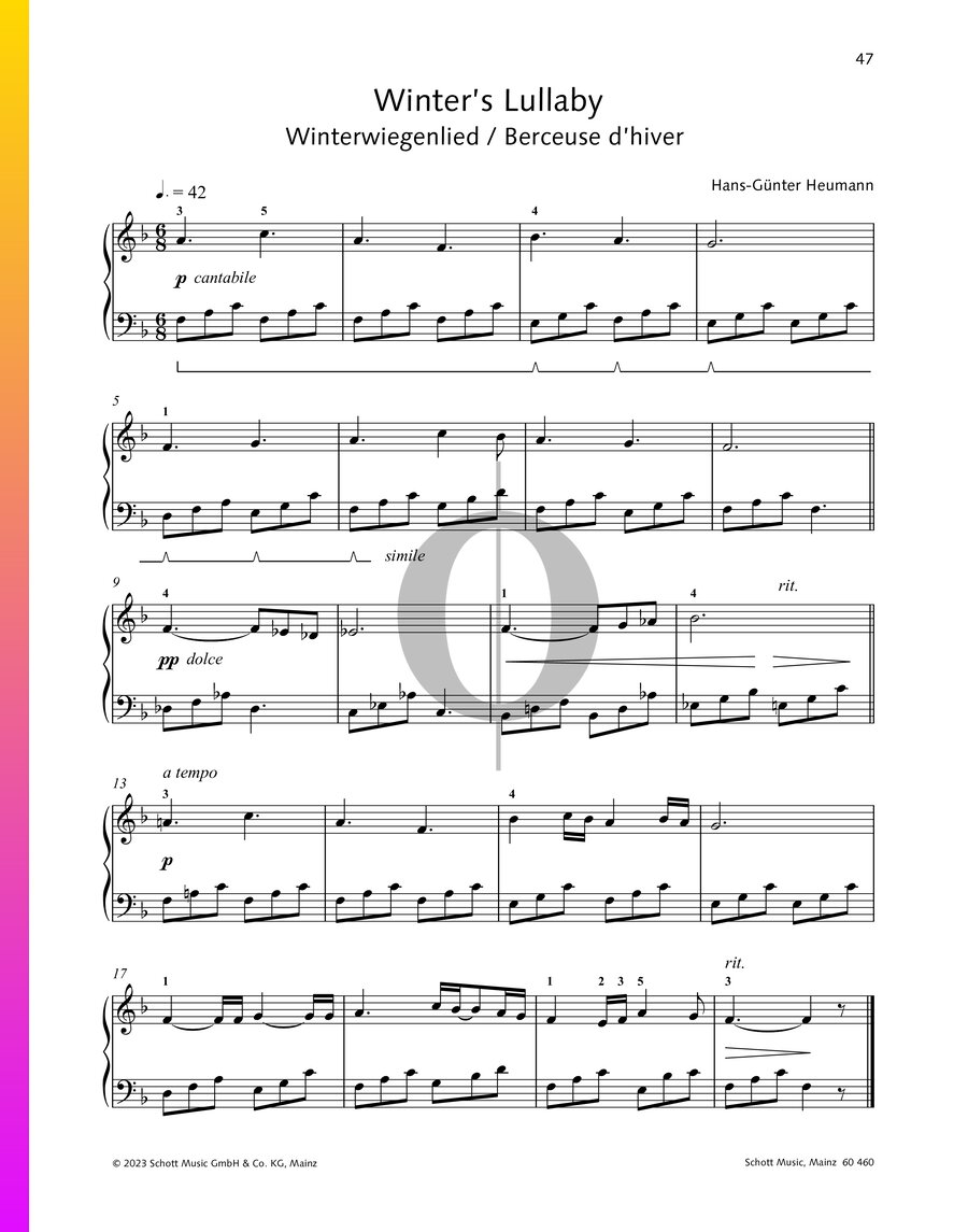 Winter’s Lullaby (Hans-Günter Heumann) Piano Sheet Music - OKTAV