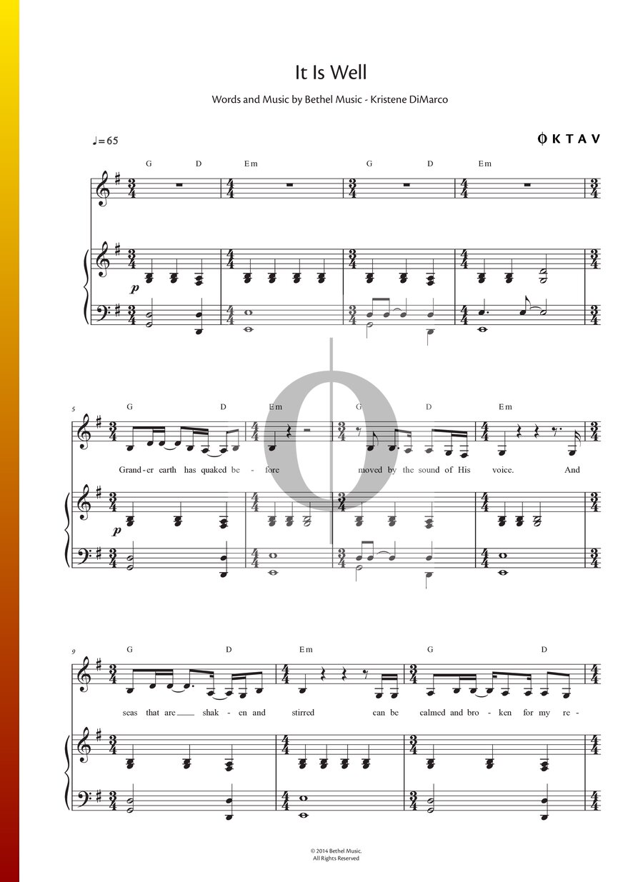 It is Well (Kristene DiMarco) Piano Sheet Music - OKTAV