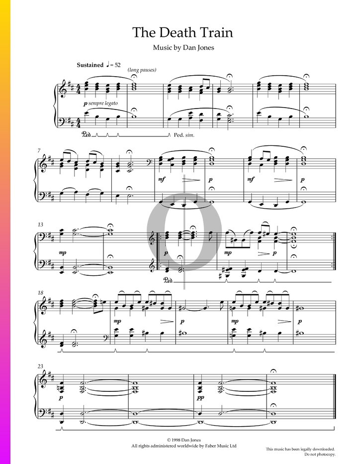 The Death Train (Dan Jones) Piano Sheet Music - OKTAV
