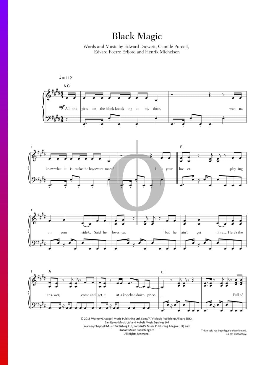 Black Magic (Little Mix) Piano Sheet Music - OKTAV